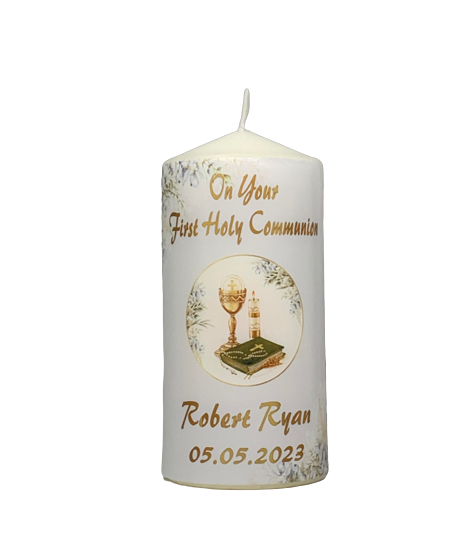 Personalized Communion Candle - Boy - AGATA ATELIER